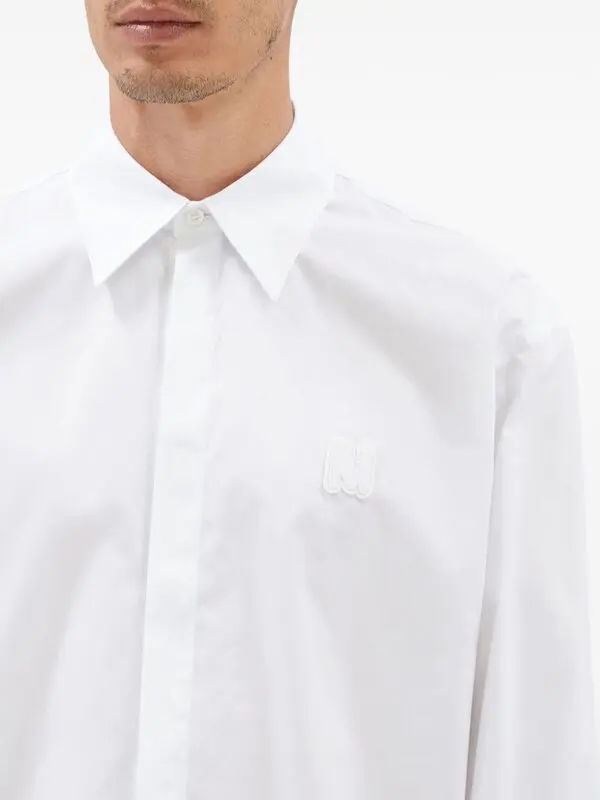 MSGM Logo-appliqué Long-sleeve Shirt