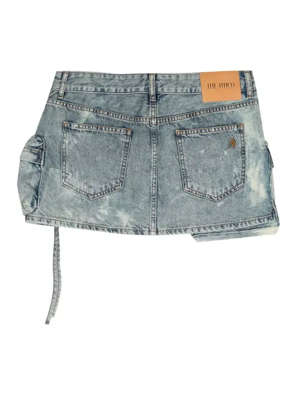 Attico Fay Bleach-wash Mini Skirt - Blue