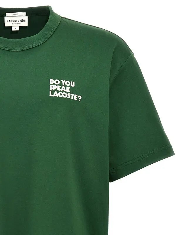 LACOSTE 緑色 Tシャツ DO YOU SPEAK LACOSTE? Lacoste Do You Speak ? T Shirt In Green - 9% Off | Editorialist