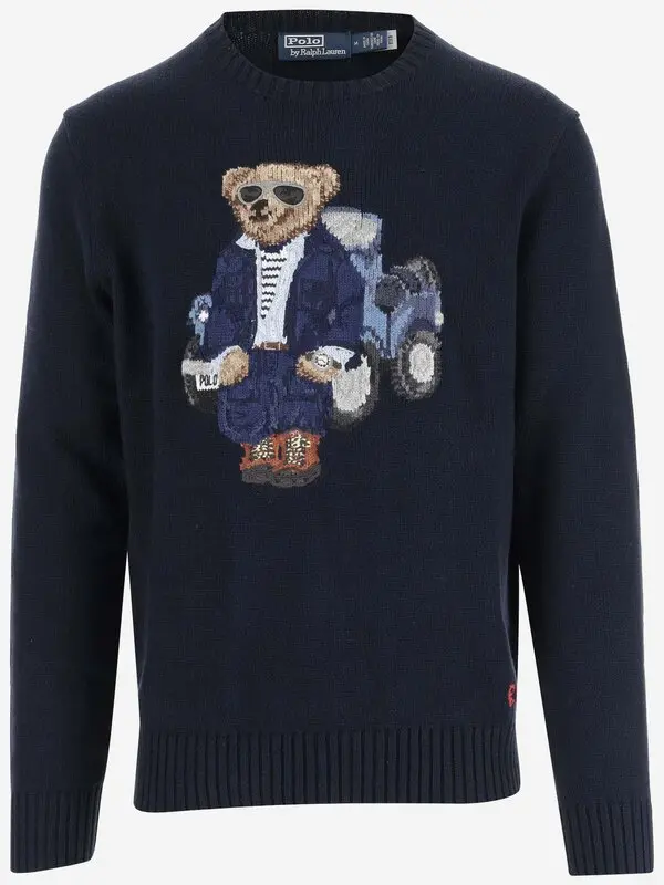 Ralph Lauren Cotton Polo Bear Sweater - Blue | Editorialist
