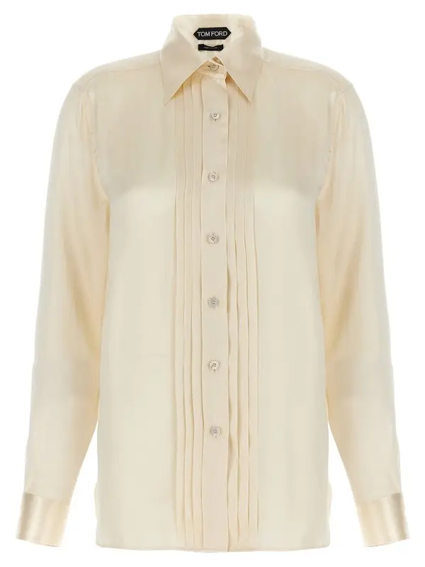 TOM FORD Pleated Plastron Shirt