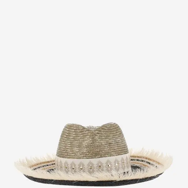FERRUCCIO VECCHI Straw And Viscose Hat - Red