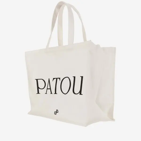 Patou Large Cotton Canvas Tote Bag
