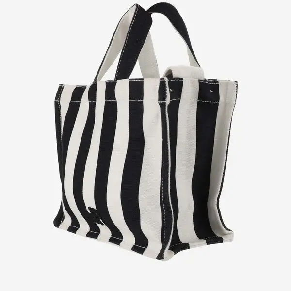 PATOU Small Striped Cotton Canvas Tote Bag - Red
