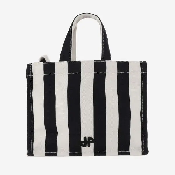 PATOU Small Striped Cotton Canvas Tote Bag - Red