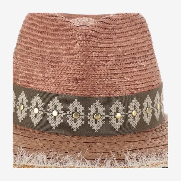 FERRUCCIO VECCHI Straw And Viscose Hat With Embroidery