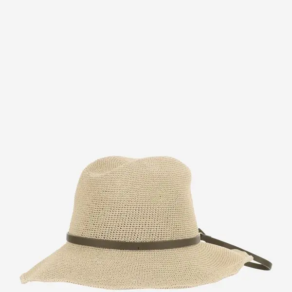 FILIPPO CATARZI Paper Hat With Logo - Beige