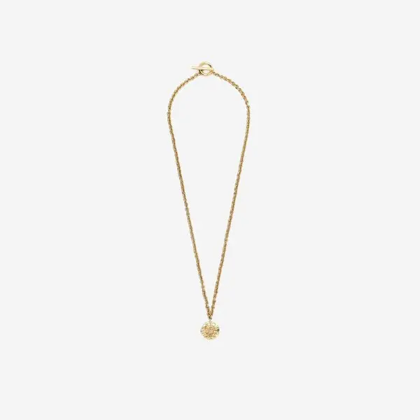 Patou Brass Necklace With Logo Charm - Golden