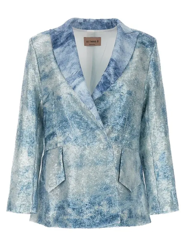 LE TWINS Como Sequined Blazer - Light Blue