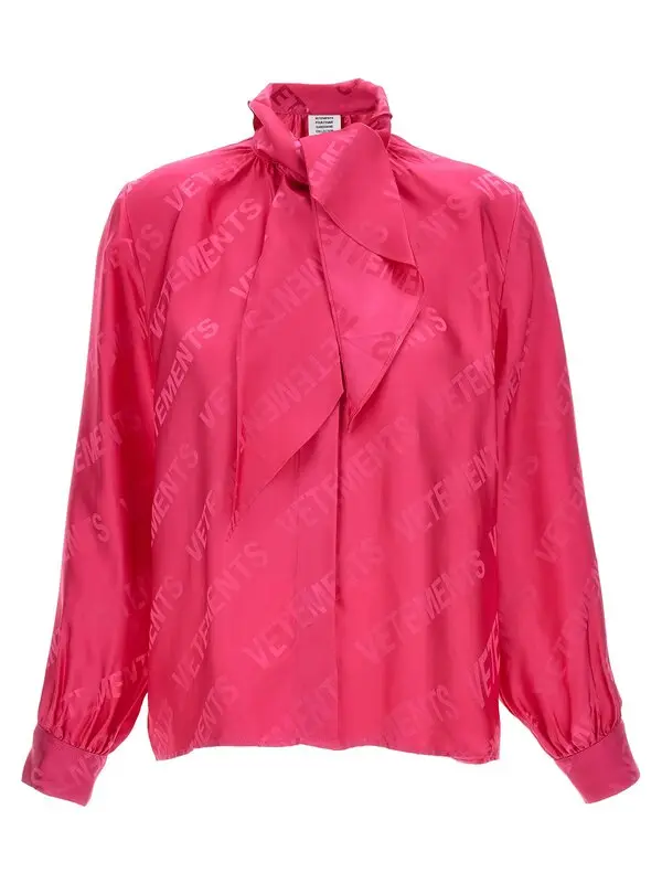Vetements Monogram Viscose Blouse - Fuchsia