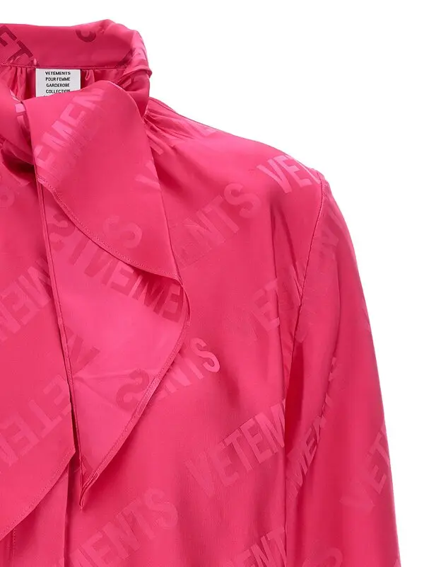 Vetements Monogram Viscose Blouse - Fuchsia
