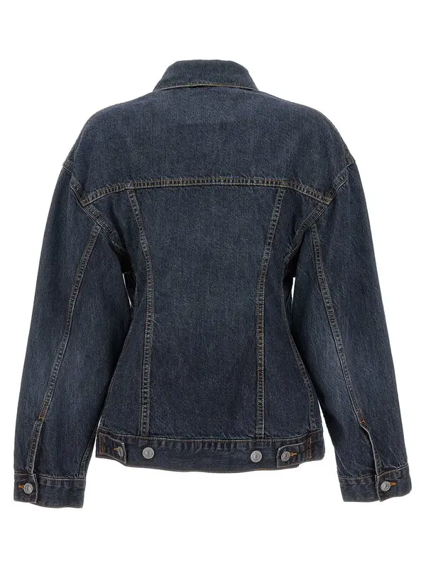Balenciaga Hourglass Denim Jacket - Blue