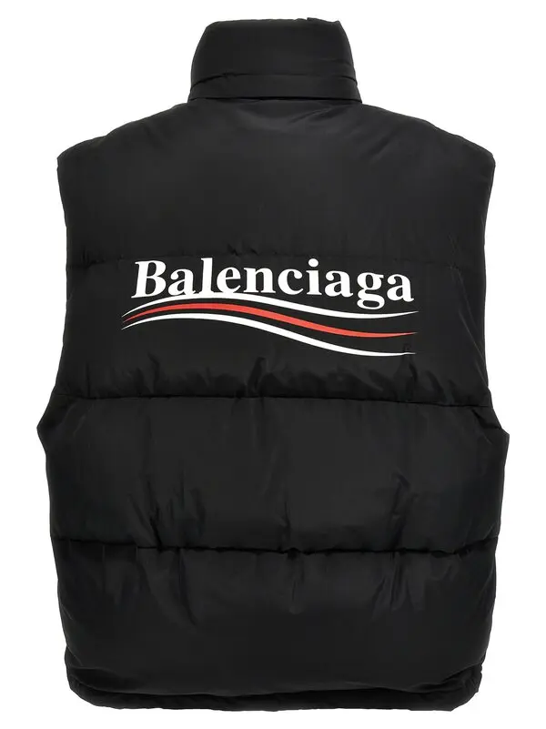 Balenciaga Puffer Cocoon Political Campaign' Vest In Black