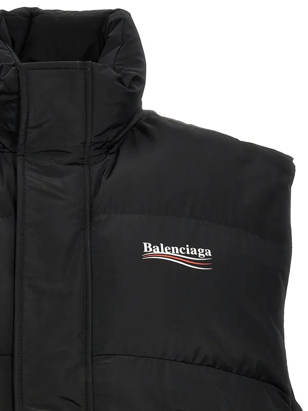 Balenciaga Puffer Cocoon Political Campaign' Vest In Black - 13