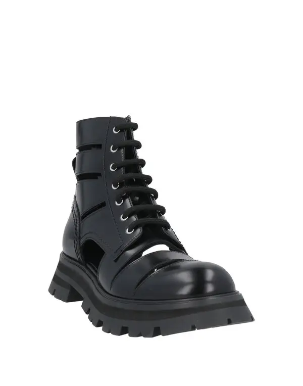 Alexander McQueen Lace-up Leather Ankle Boots