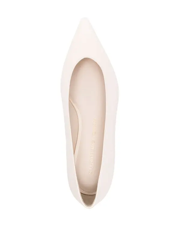 STUART WEITZMAN Pointed-toe Leather Ballerinas