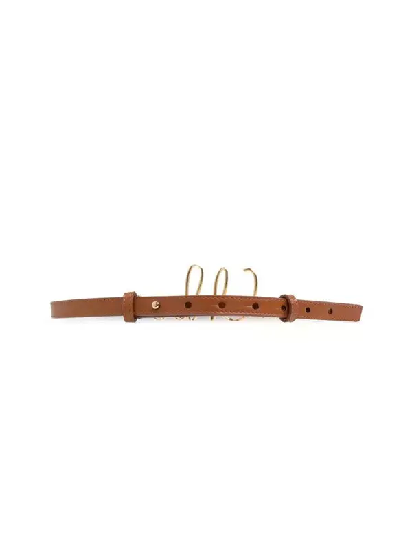 Chloé Logo Buckle Leather Belt - Neutrals