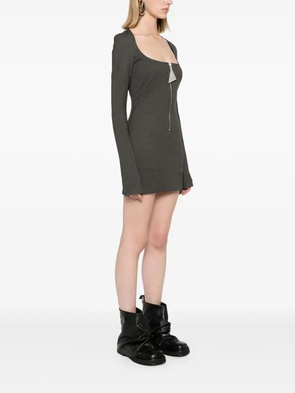 Attico Mélange-effect Mini Dress - Black