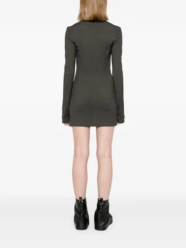 Attico Mélange-effect Mini Dress - Black