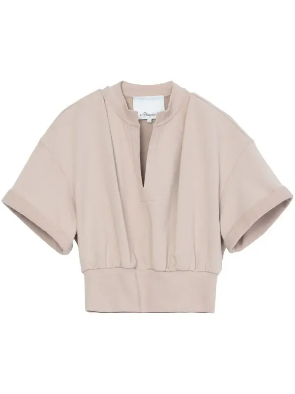 3.1 Phillip Lim V-neck Cotton T-shirt - Neutrals