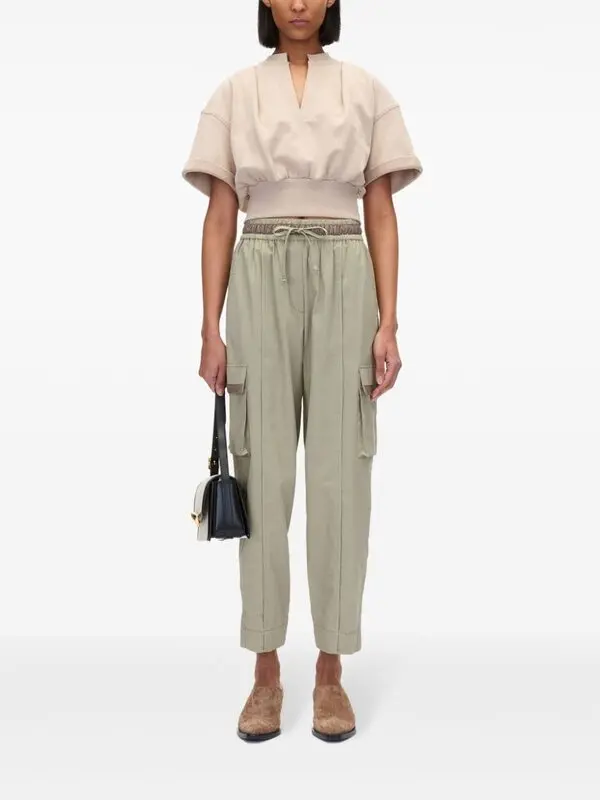 3.1 Phillip Lim V-neck Cotton T-shirt - Neutrals