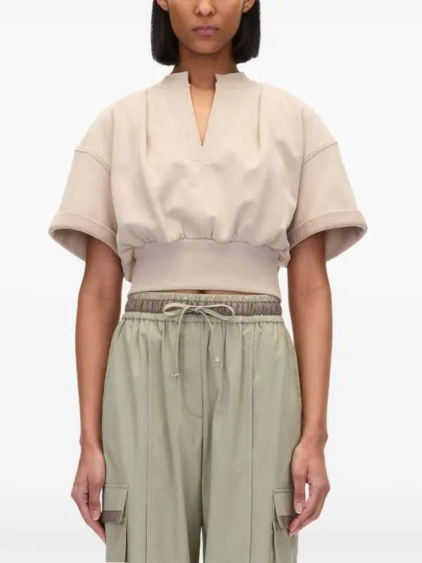 3.1 Phillip Lim V-neck Cotton T-shirt - Neutrals