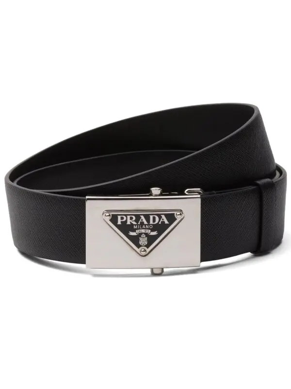 Prada Saffiano Leather Belt - Black