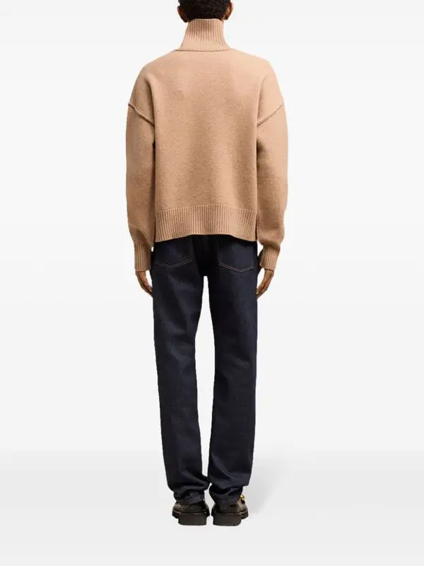 AMI Paris De Coeur Wool Jumper - Neutrals