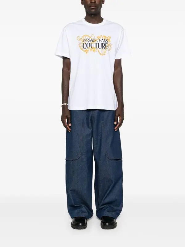 Versace Logo-print Cotton T-shirt - White