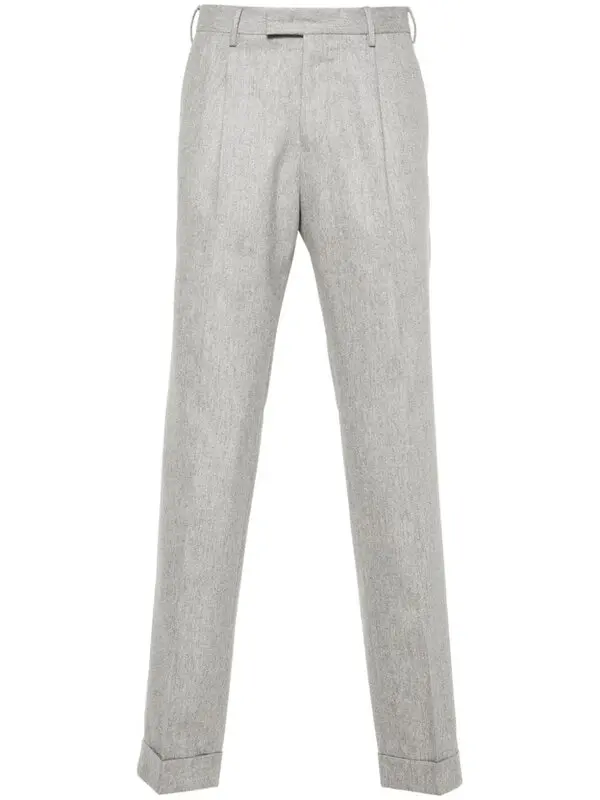 PT TORINO Mid-rise Tapered Trousers - Grey