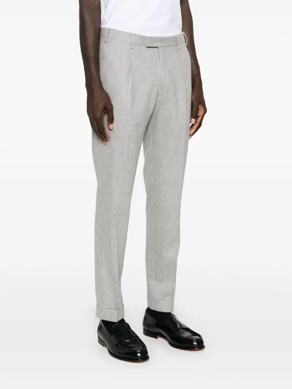 PT TORINO Mid-rise Tapered Trousers - Grey