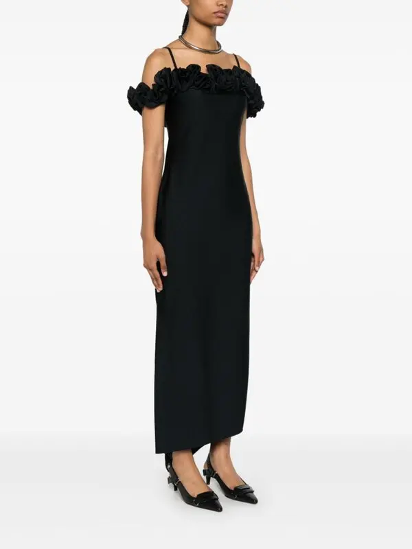 Coperni Ruffle-detail Maxi Dress - Black