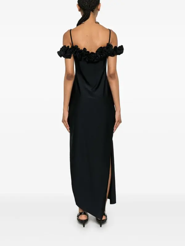 Coperni Ruffle-detail Maxi Dress - Black