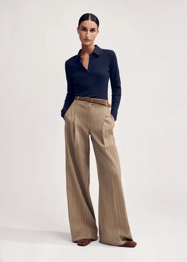 ME+EM Pinstripe Wide-leg Trousers