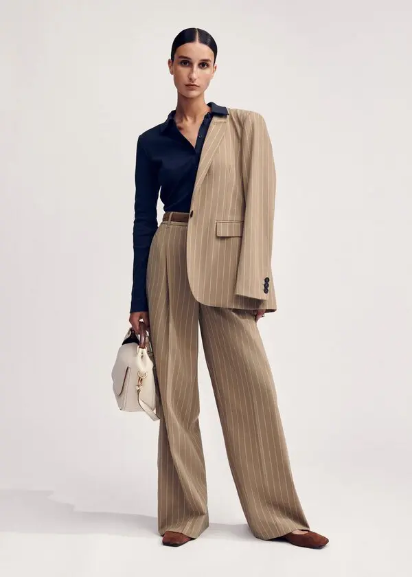 ME+EM Pinstripe Wide-leg Trousers