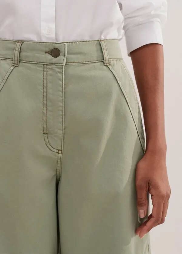 ME+EM Relaxed Straight-leg Utility Pant - Silver Sage