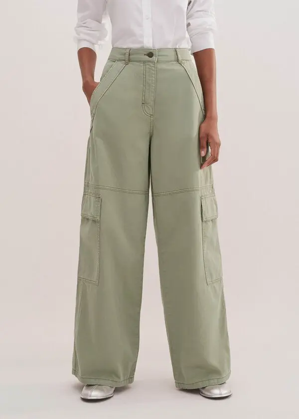 ME+EM Relaxed Straight-leg Utility Pant - Silver Sage