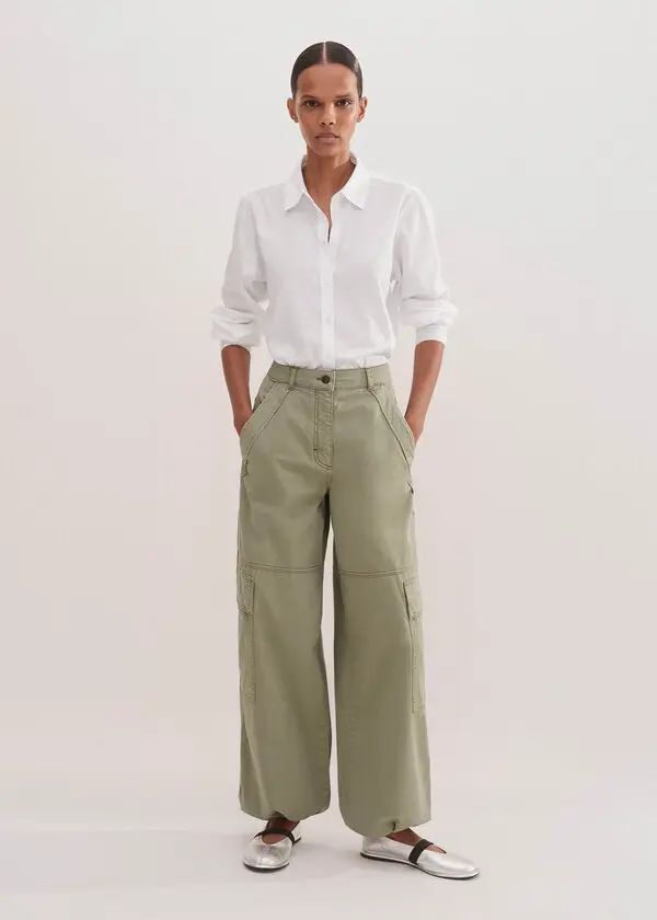 ME+EM Relaxed Straight-leg Utility Pant - Silver Sage