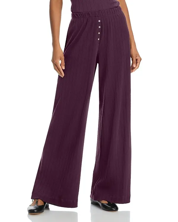 LESET Pointelle Boxer Pants - Dark Berry