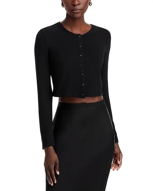 LESET Lauren Crewneck Cardigan - Black
