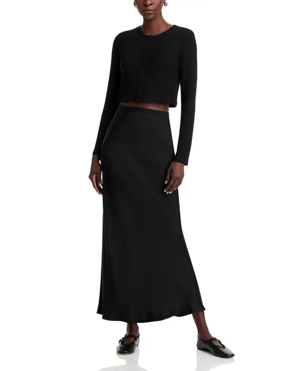 LESET Lauren Crewneck Cardigan - Black