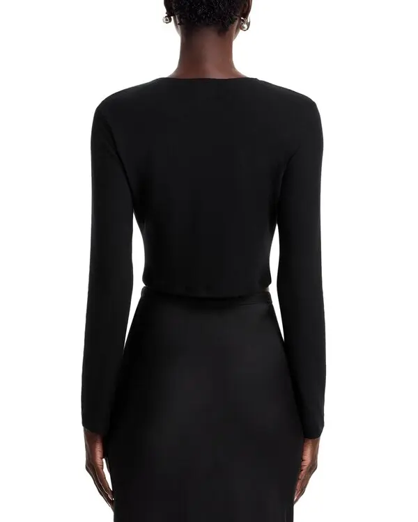 LESET Lauren Crewneck Cardigan - Black