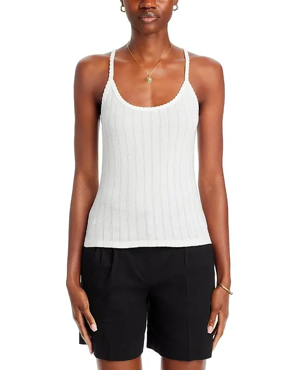 LESET Pointelle Tank - White