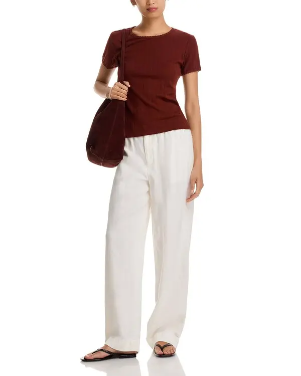 LESET Pointelle Tee - Cinnamon