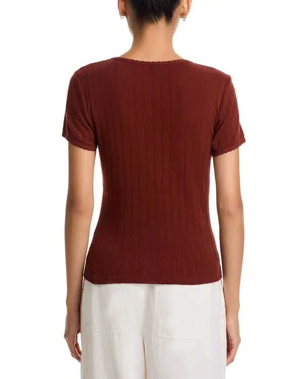 LESET Pointelle Tee - Cinnamon