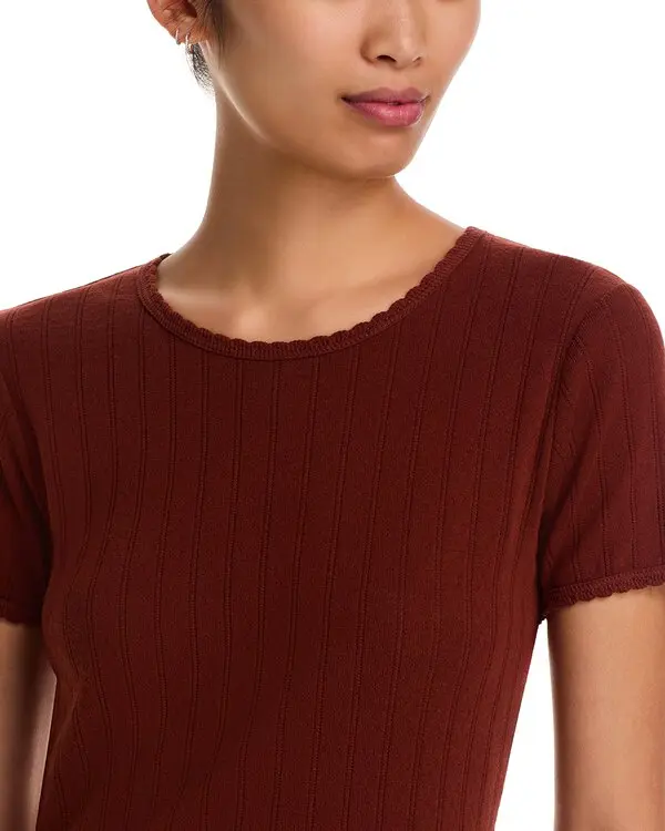 LESET Pointelle Tee - Cinnamon