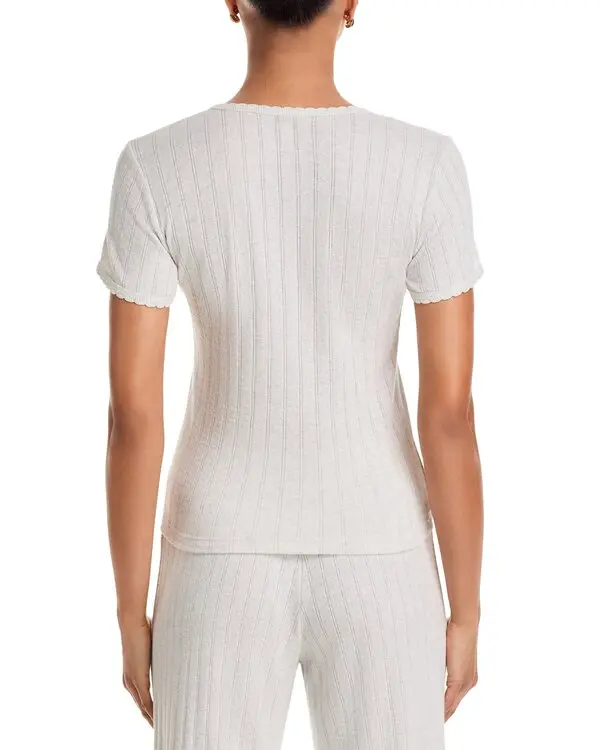 LESET Pointelle Tee - Cloud Melange