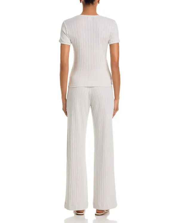 LESET Pointelle Tee - Cloud Melange