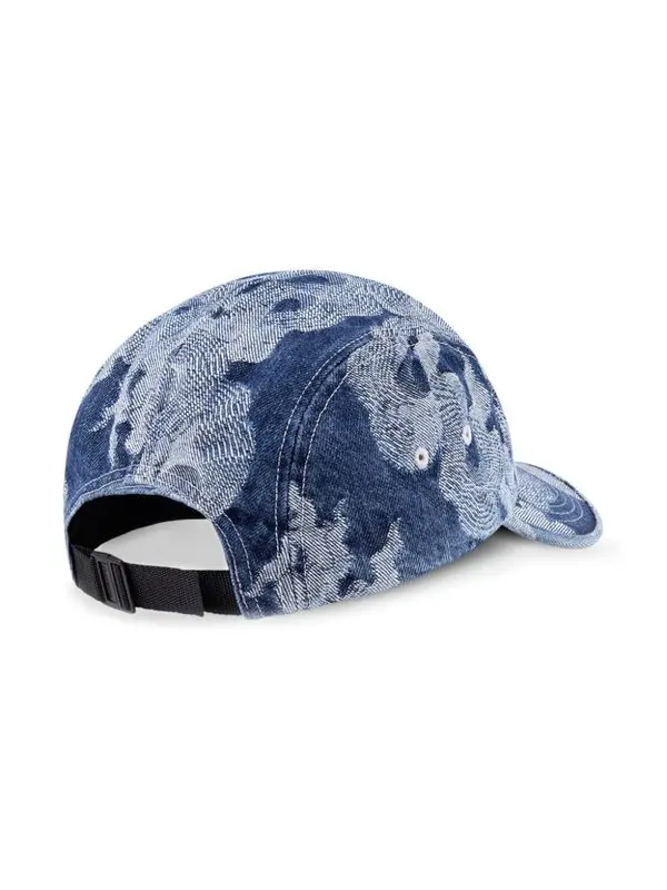 Supreme Flame-Jacquard Denim Camp Cap - Blue | Editorialist