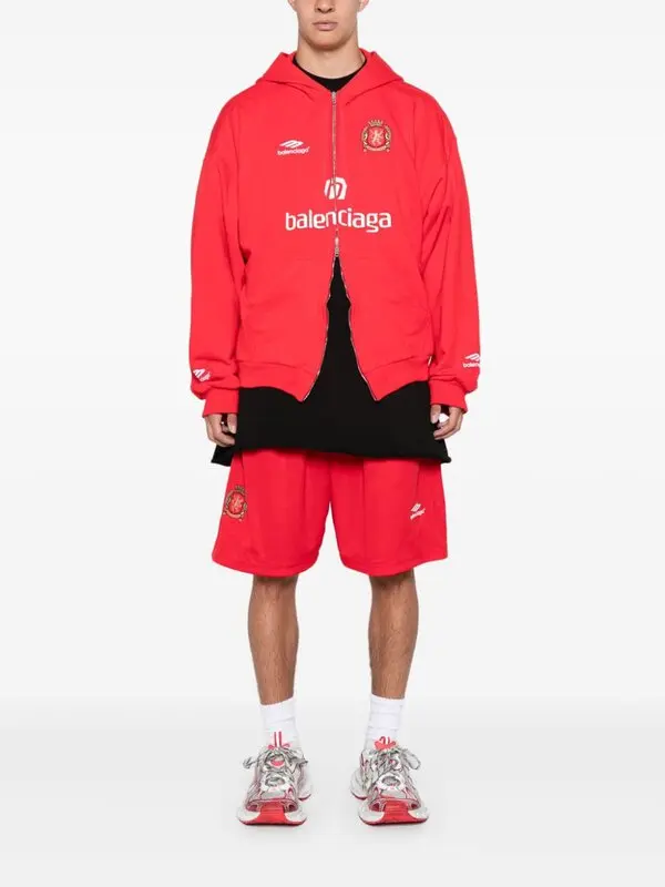 Balenciaga Paris Soccer Hoodie - Red | Editorialist